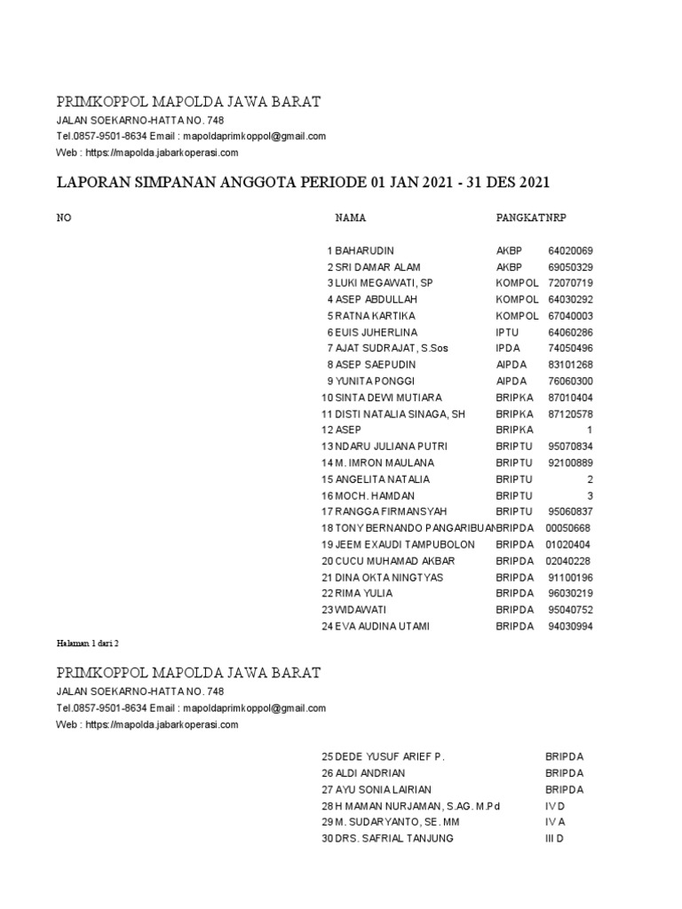 Simpanan Ro Rena | PDF