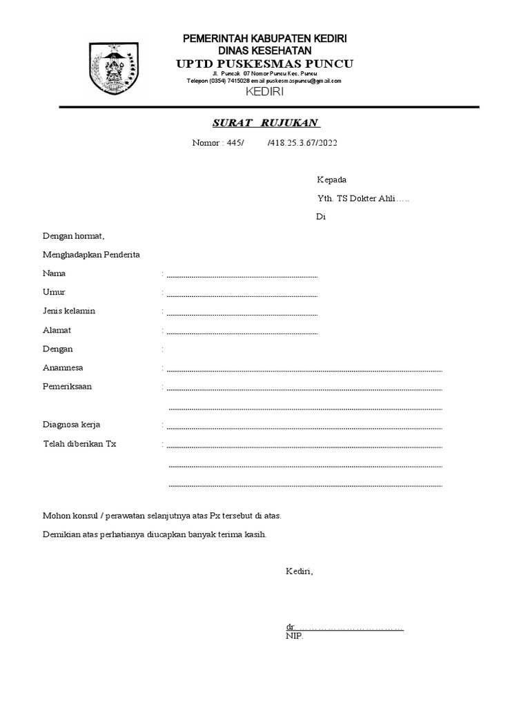 Blangko Surat Rujukan Umum | PDF