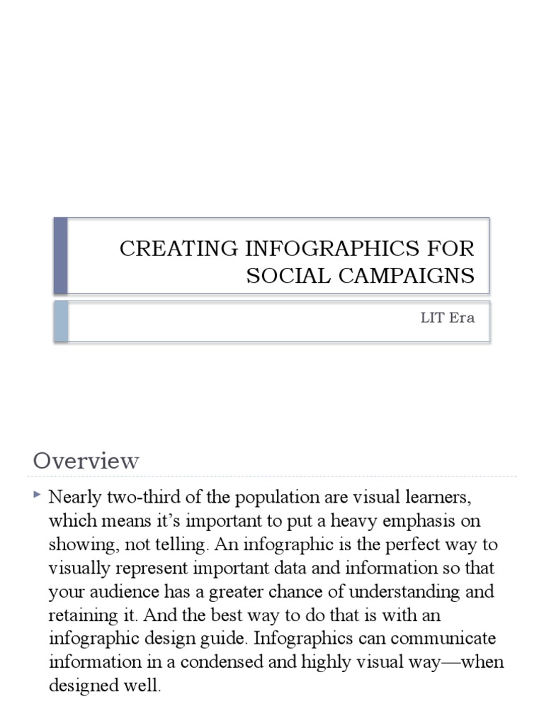 Creating Infographics For Social Campaigns: Lit Era | PDF ...