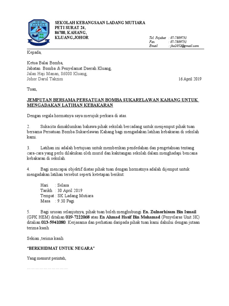 Surat Jemputan Bomba | PDF