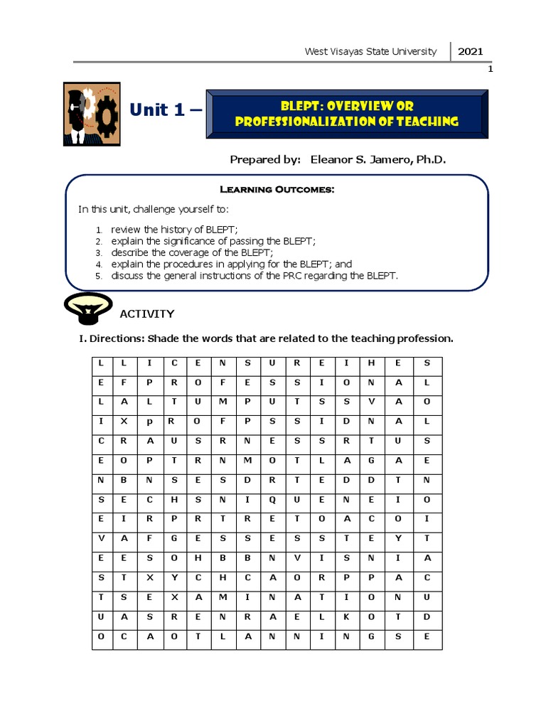 Unit 1 BLEPT Overview | PDF