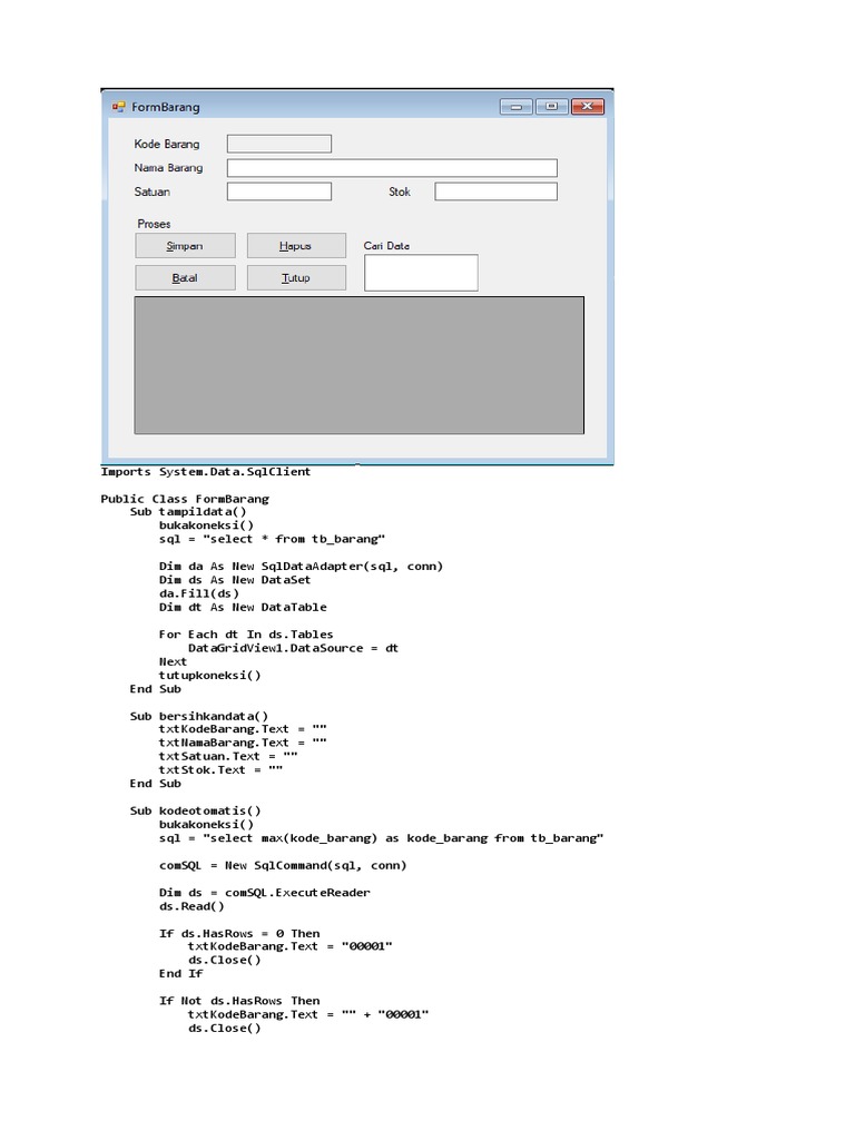 Contoh Script Stok | PDF | Sql | Database Index