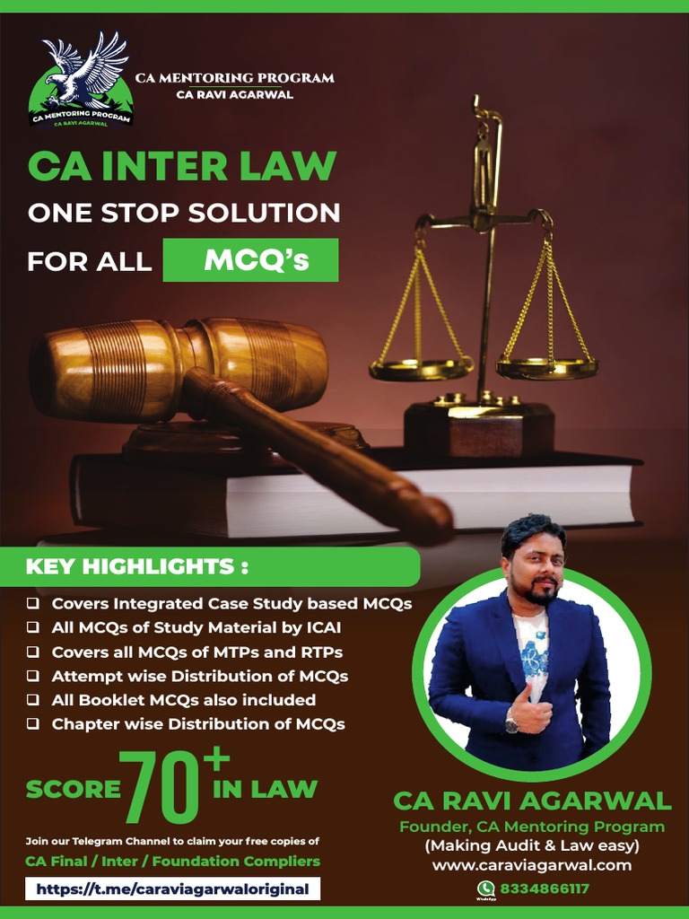 CA Inter Law MCQs Resource Guide | PDF | Limited Company | Companies