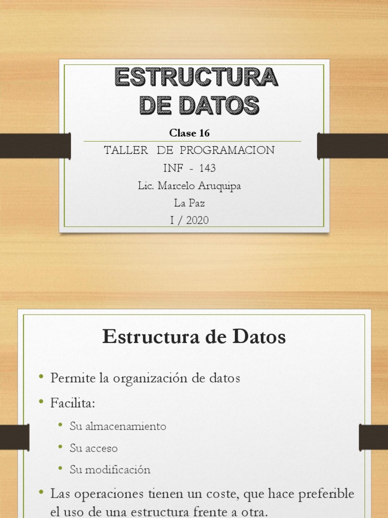 Clase 16 Estructura de Datos I | PDF | Estructura de datos de matriz | Cola (tipo de datos ...