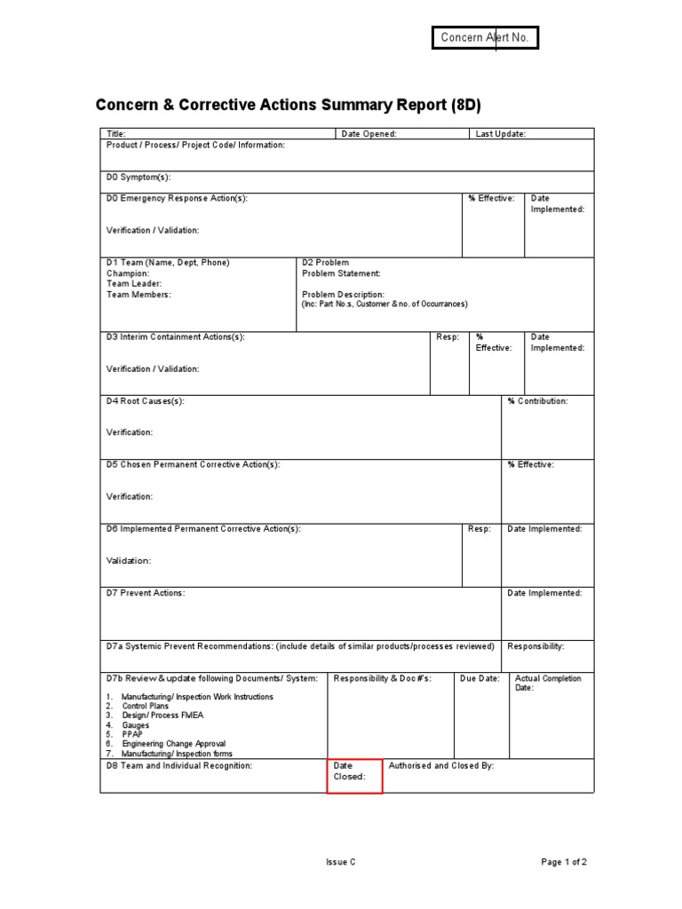8D Summary Report | PDF | Business