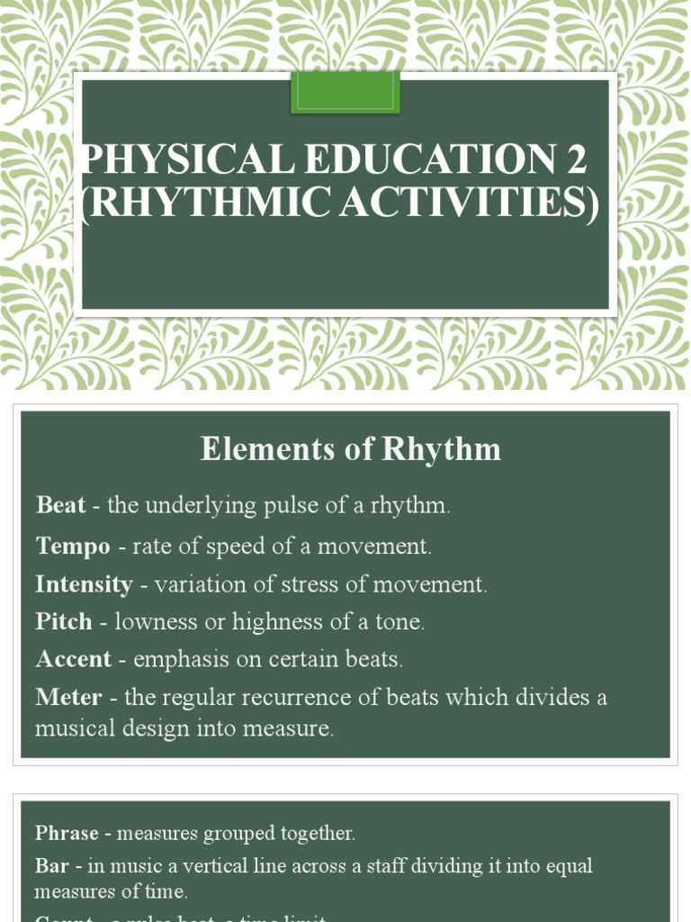 Pe 2 Elements of Rhythm and Movement Space | PDF