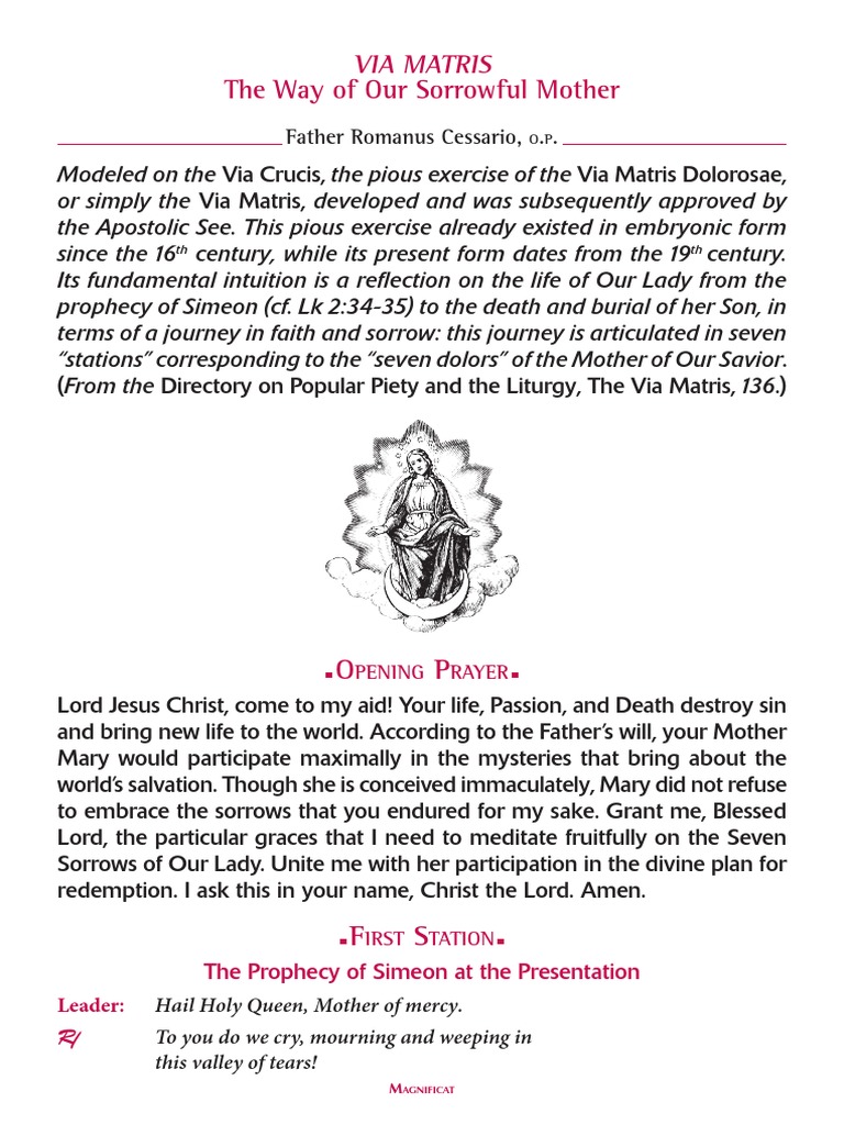 The Seven Sorrows of Our Lady | PDF | Mary, Mother Of Jesus | Jesus