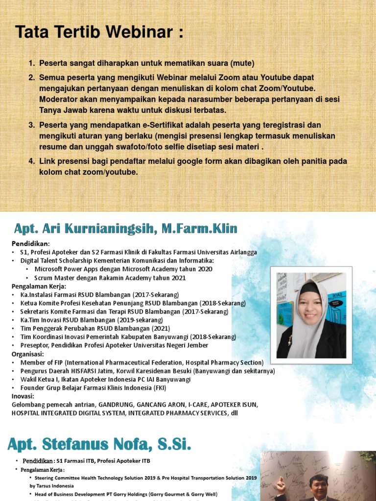 Tata Tertib Webinar Dan CV Narsum Hari Sabtu | PDF