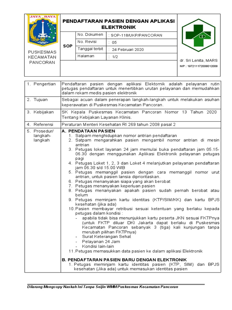 SOP 95 Alur Pemeriksaan LAB | PDF