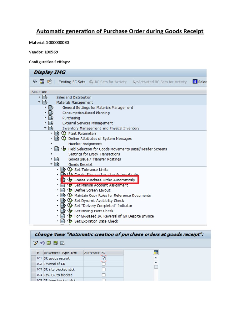 05 Automatic Generation of PO During GR | PDF