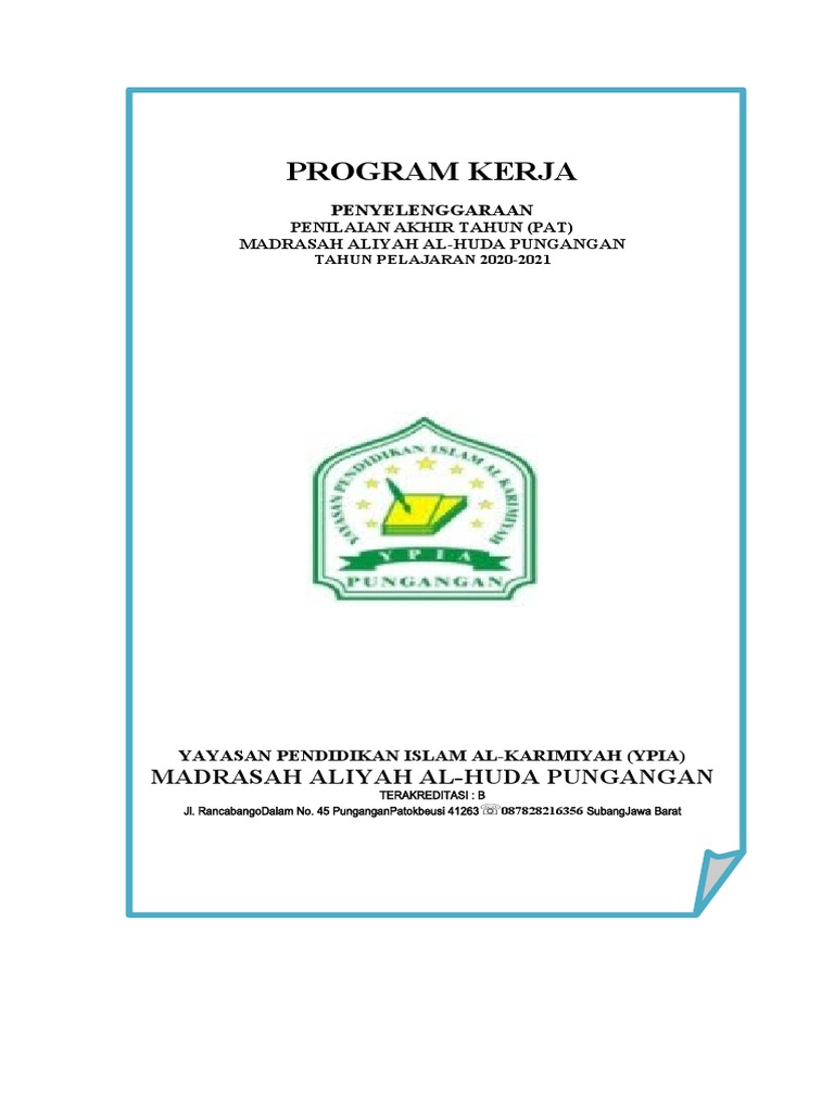 Program Kerja Pat 2020-2021 | PDF | Sains & Matematika