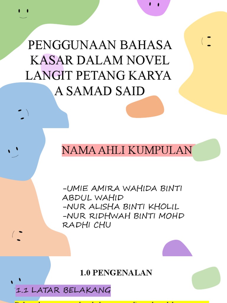 Penggunaan Bahasa Kasar Dalam Novel Langit Petang Karya A Samad Said | PDF