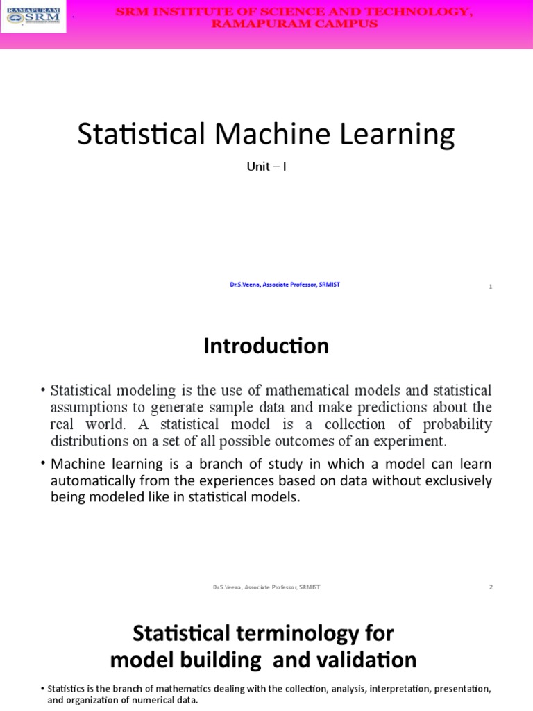 Introduction To Statistical Machine Learning | PDF | Regression Analysis | Linear Regression