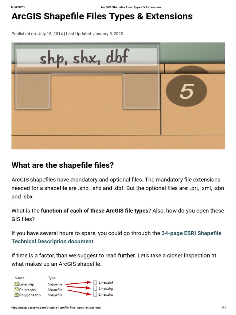 ArcGIS Shapefile Types & Extensions | PDF | Arc Gis | Software Engineering