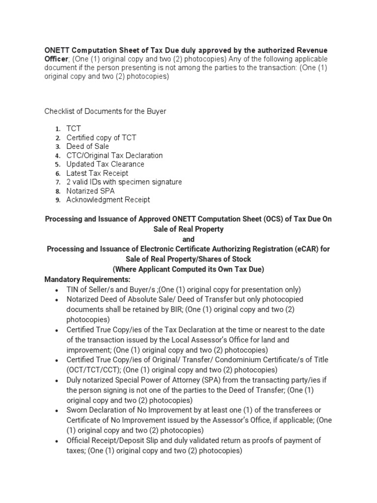 Checklist | PDF | Notary Public | Taxes