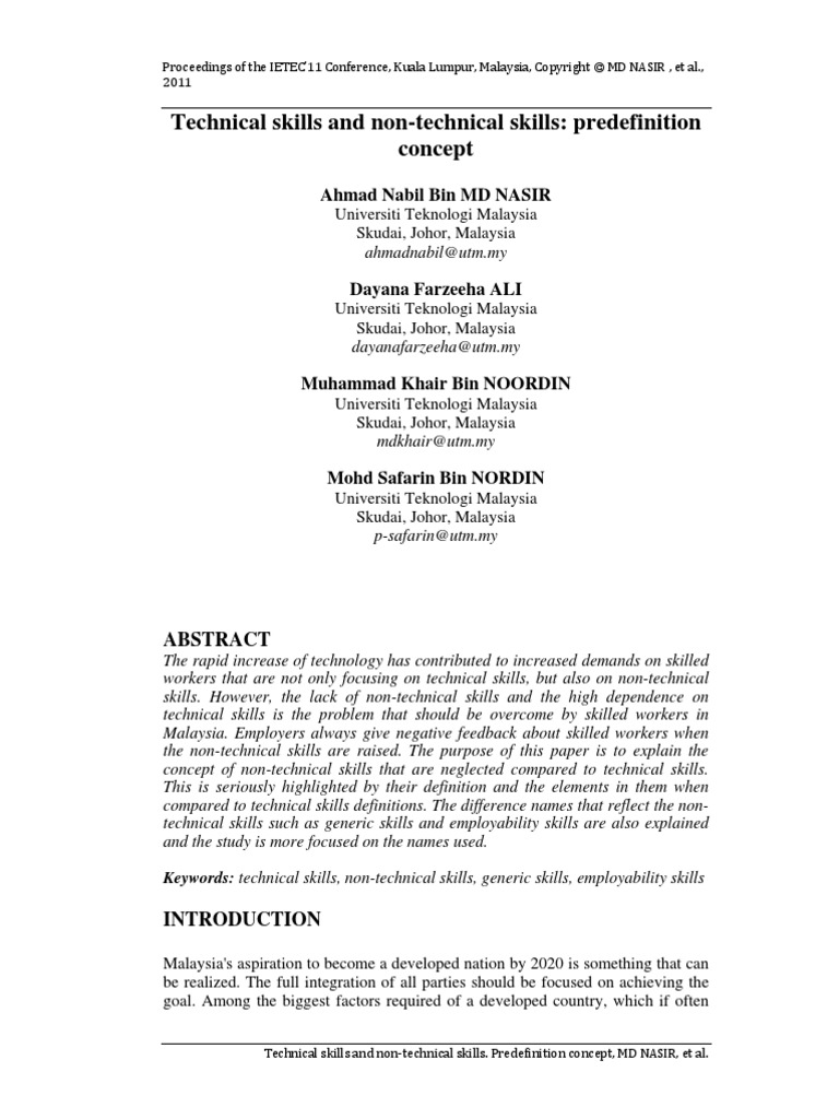 1 - Technical - Skills - and - Non - Technical - Skill | PDF | Academic ...