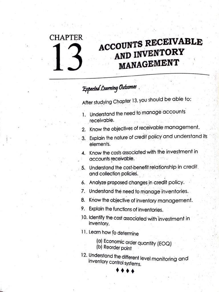 Chapter 13 Financial Management by Cabrera | PDF | Inventory | Finance & Money Management