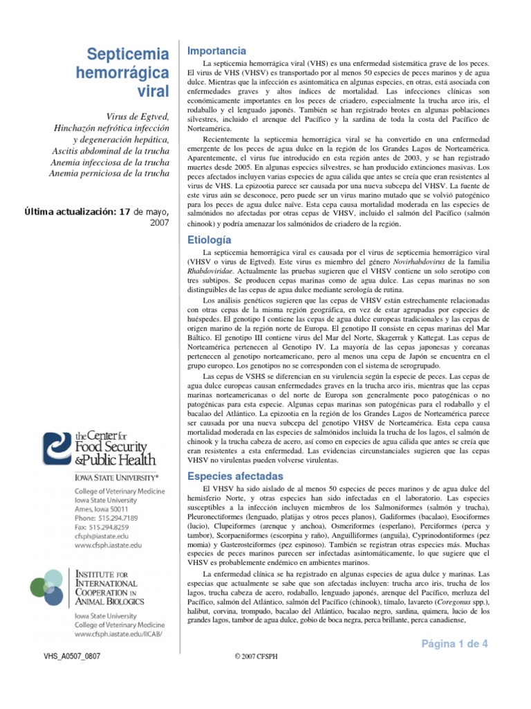 Septicemia Hemorragica Viral | PDF | Ciencia y matemáticas