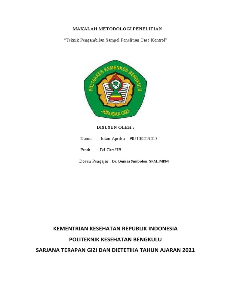 10 - 3B - Intan Aprilia - Teknik Pengambilan Sampel Case Control | PDF