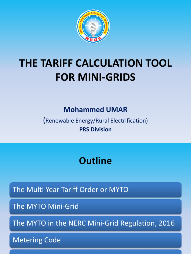 Tariff Calculation Tool For Mini-Grids | PDF | Electrical Grid ...