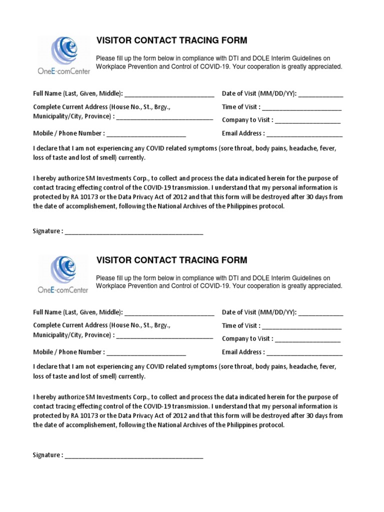 Contact Tracing Form New v2 | PDF | Information Technology | Computing