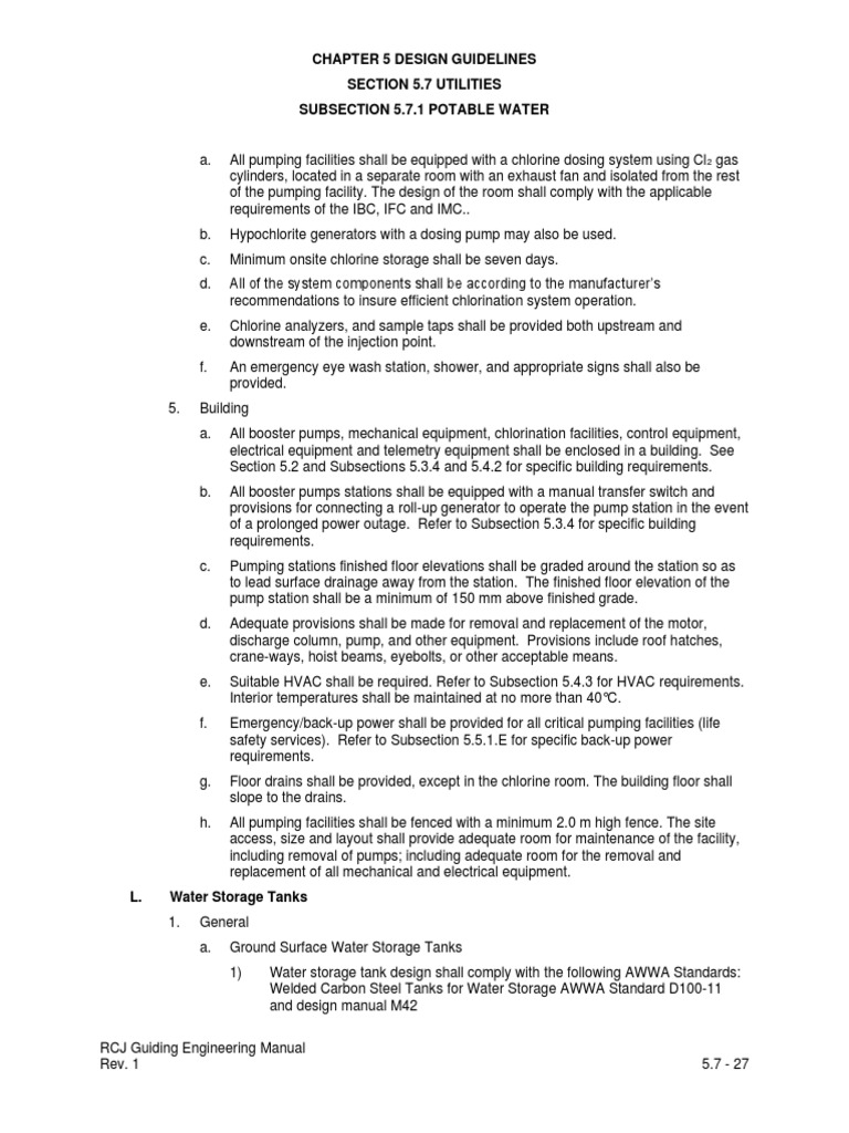 Water Storage Tank Specification Page 1 | PDF