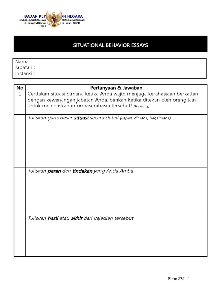 Situational Behavior Essay | PDF