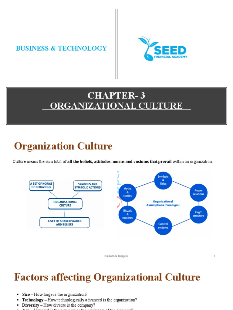 Chapter 3 Organizational Culture | PDF | Organizational Culture | Cognition