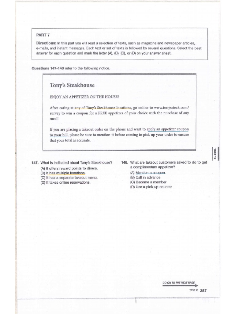 Part 7 Test 10 | PDF