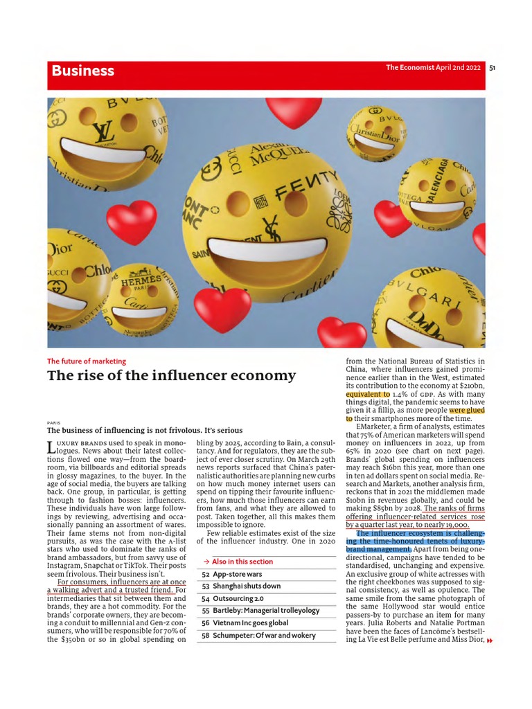 Influencer Economy's Impact on Marketing | PDF | Apple Inc. | Social Media