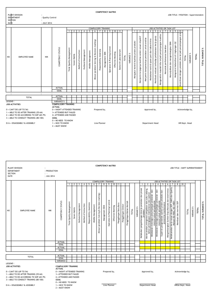 Competency Matrix | PDF | Business | Systems Theory