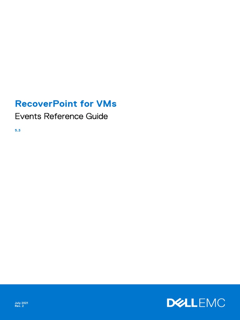Recoverpoint For Vms 53 Events Reference Guide 01 Pdf Replication Computing Virtual Machine 