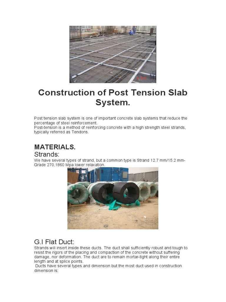 Construction of Post Tension Slab System.: Materials | Download Free ...