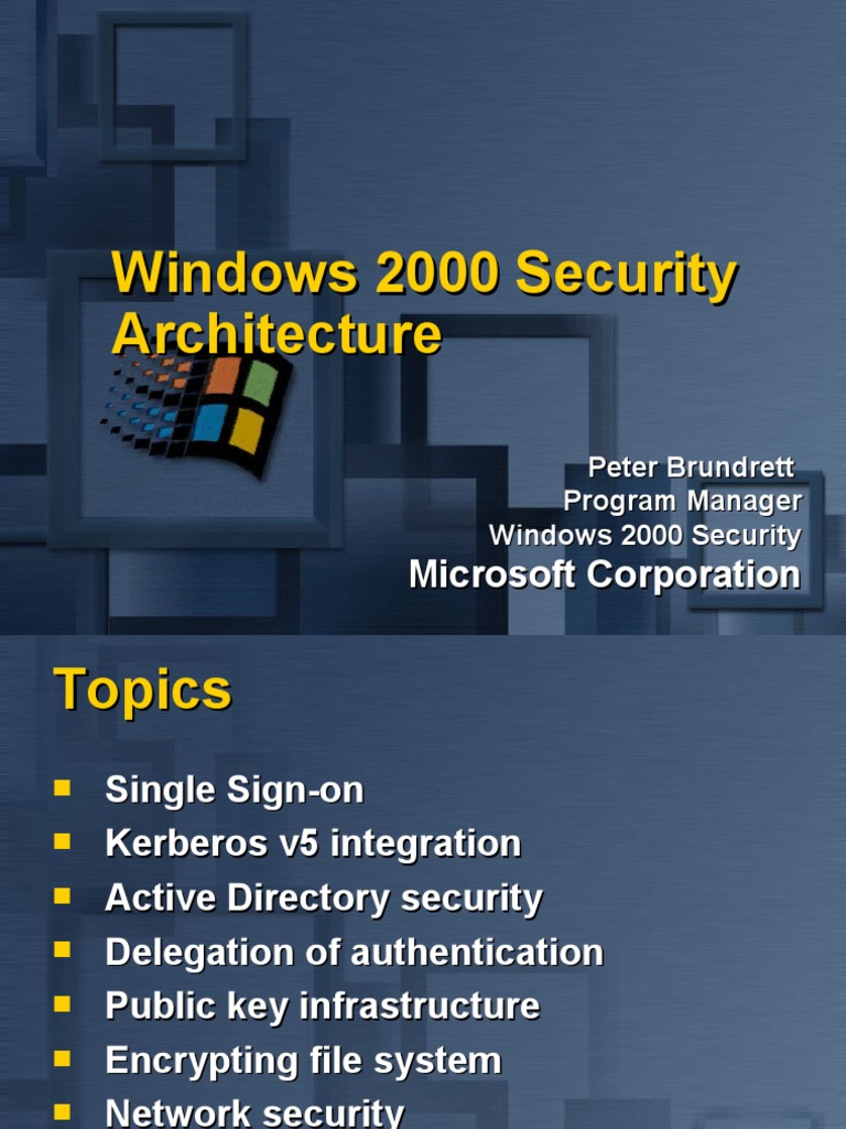 Security Architecture Notes | PDF | Windows 2000 | Active Directory