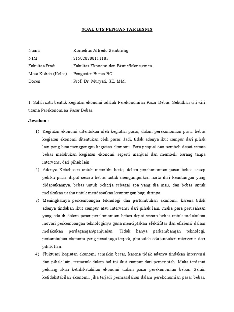 Uts Pengantar Bisnis | PDF
