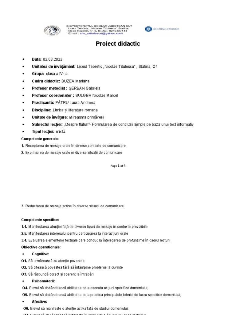 Romana Clasa A4a | PDF