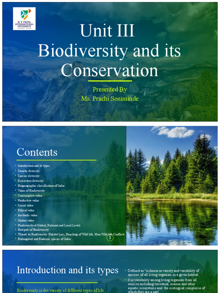 Unit III - Biodiversity | PDF | Biodiversity | Conservation Biology