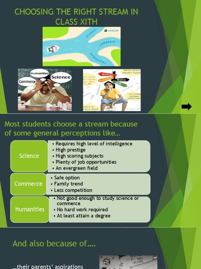 Choosing The Right Stream in Class Xith | PDF | Science | Cognition