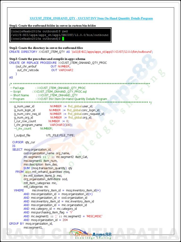 06 Conversion Oracle Outbound Interface Process With Example Pdf Parameter Computer