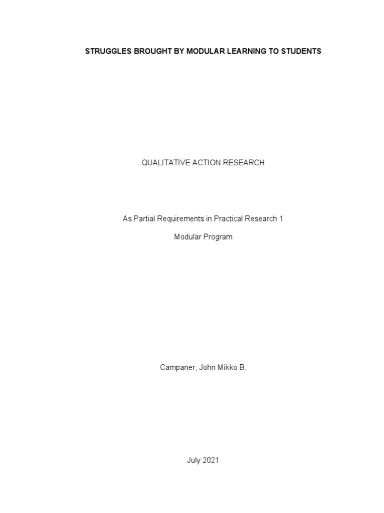 Challenges of Modular Learning for Students | PDF | Learning | Teachers