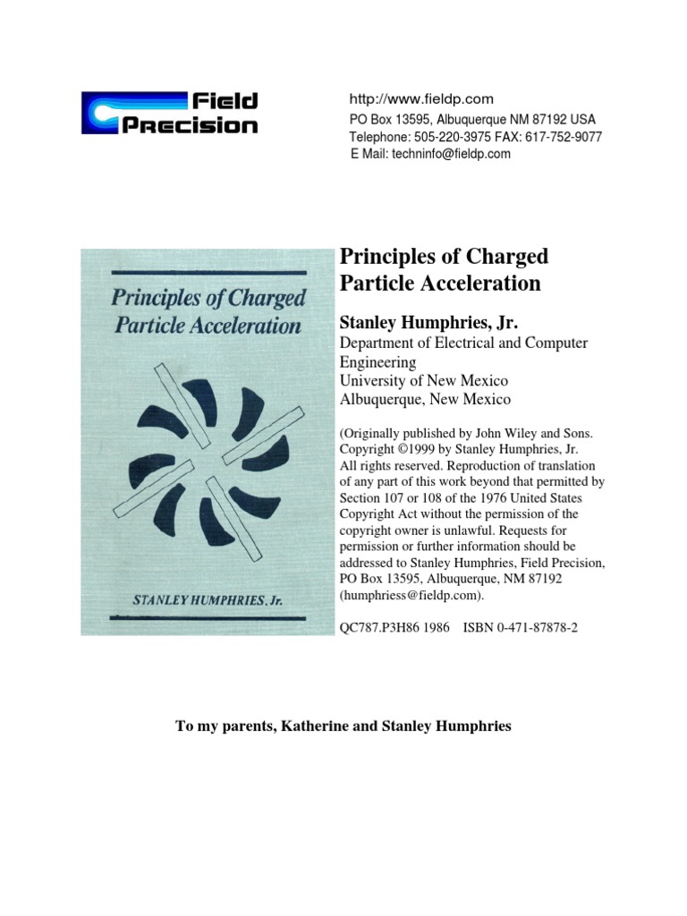 Principles of Charged Particle Acceleration | PDF | Teaching Methods ...
