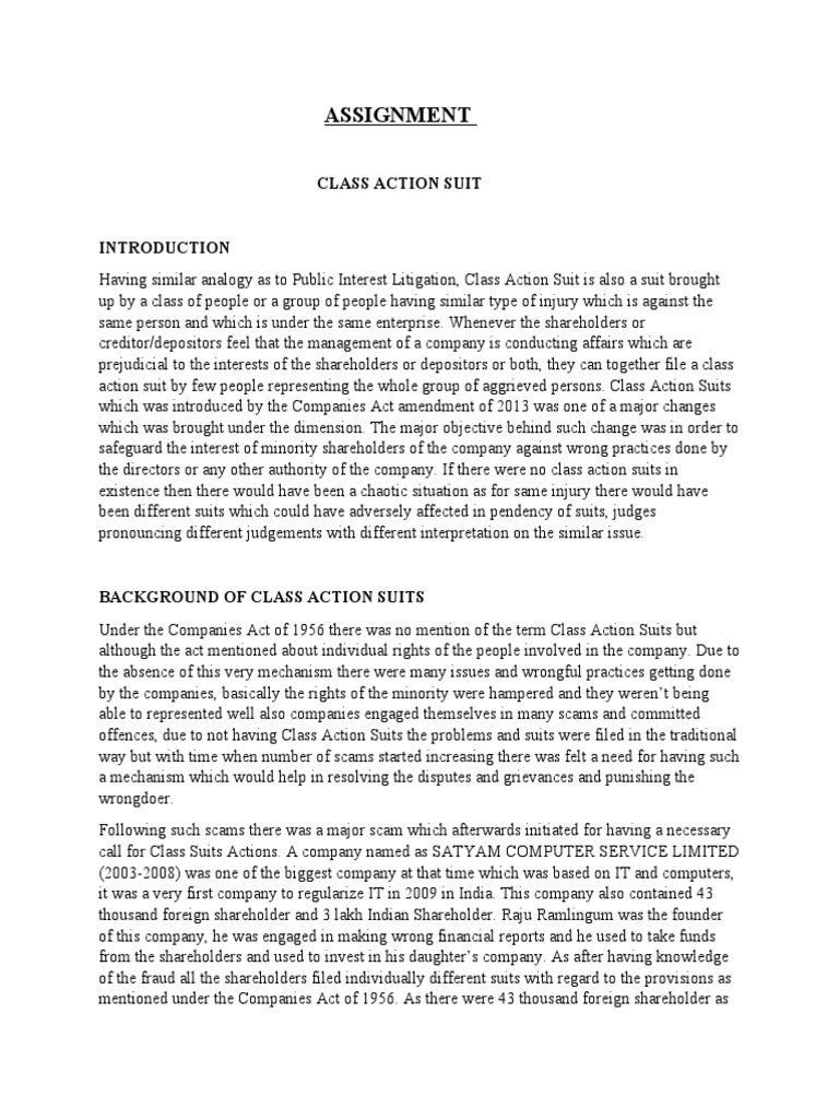 Class Action Suits | Download Free PDF | Class Action | Lawsuit