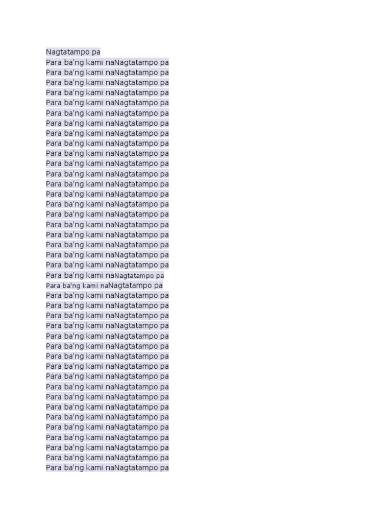 Nagtatampo Pa | PDF