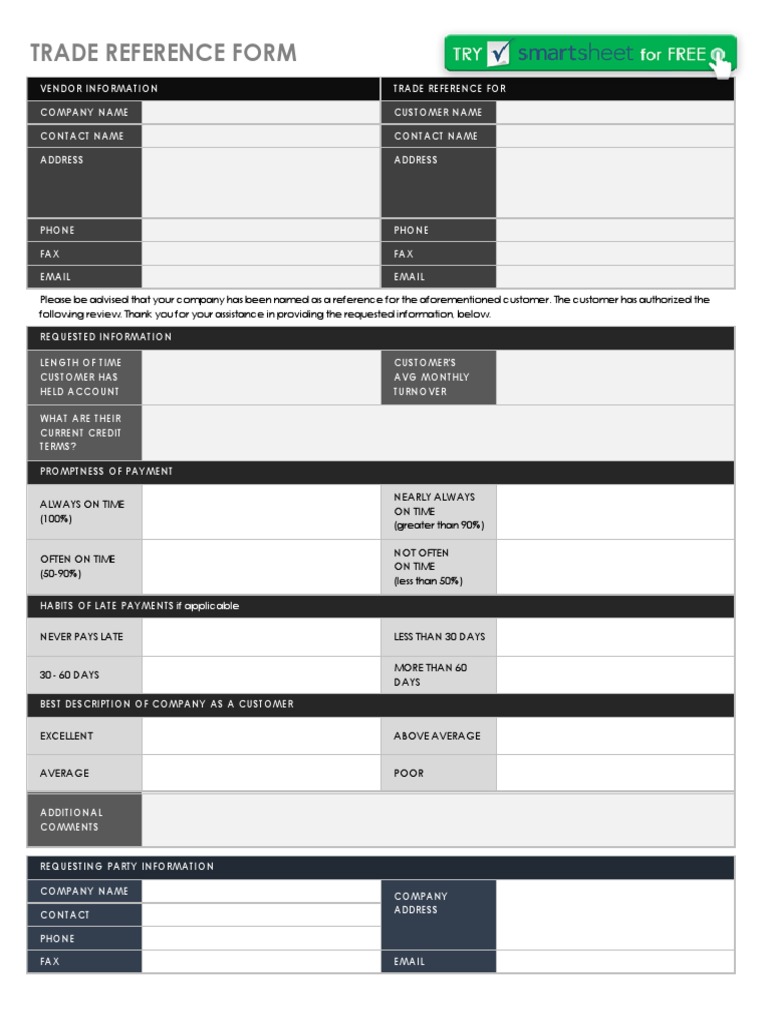 Vendor Credit Reference Form | PDF | Business | Computing