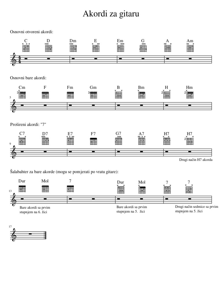 Akordi Za Gitaru | PDF