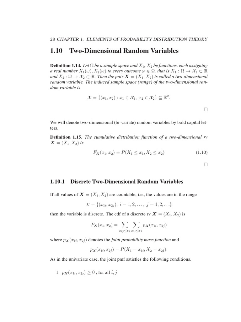 1.10 Two-Dimensional Random Variables: Chapter 1. Elements of ...