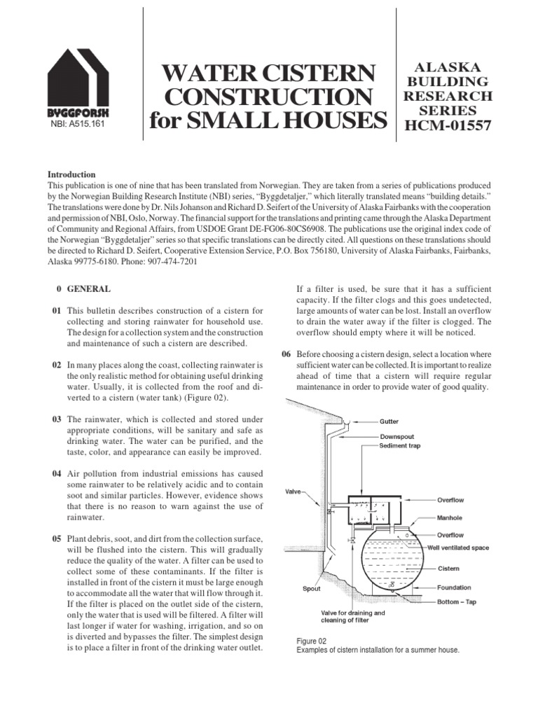 Cistern Construction for Drinking Water | PDF | Roof | Concrete