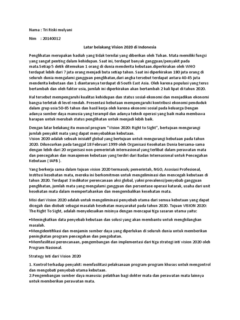 Jurnal Vision 2020 Di Indonesia | PDF