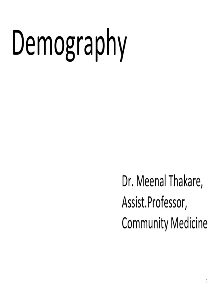 Demography Introduction | PDF