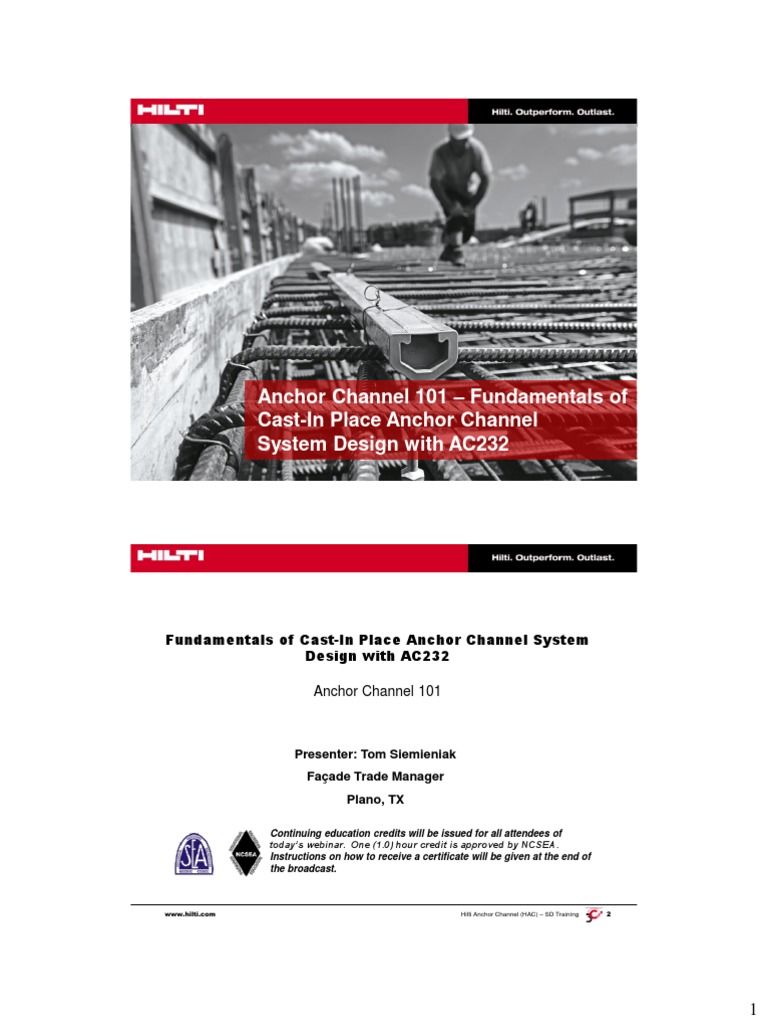 Anchor Channel 101 - Fundamentals of Cast-In Place Anchor Channel ...